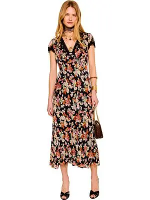 Rixo Clarice Primrose Floral Deep Navy Regular - Multi