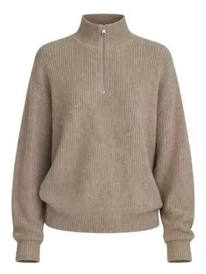 Jenni Kayne Ribbed Half-zip Sweater - Neutrals