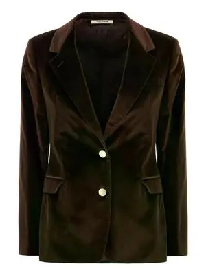 Tagliatore Velvet-effect Blazer - Brown
