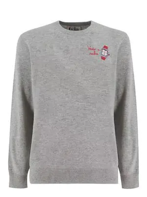 MC2 SAINT BARTH Embroidered Crew-neck Sweater - Grey
