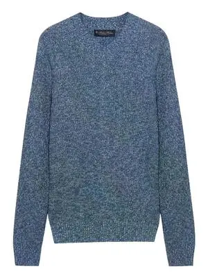 Brooks Brothers Mouliné Knit V-neck Sweater - Blue