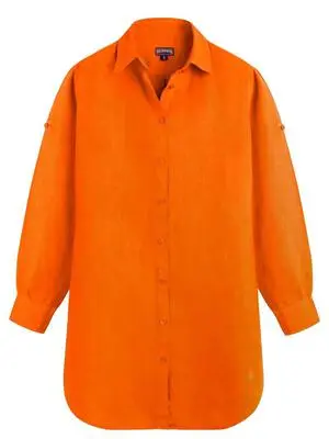 Vilebrequin Long-sleeved Mini Shirt Dress - Orange