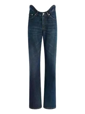 JEAN PAUL GAULTIER Curved Rounded-waist Jeans - Blue