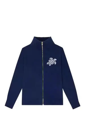 Vilebrequin Logo-jacquard Zip-up Cardigan - Blue