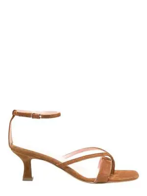 ANNA F. 3269 Suede Sandals - Brown