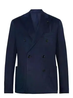 LARDINI Double-breasted Jacket - Blue
