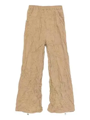 GONGDID DESIGN Crinkled Flared Trousers - Neutrals