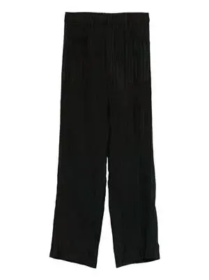 GONGDID DESIGN Plissé Cropped Trousers - Black