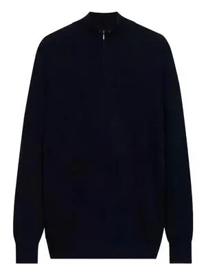 Brooks Brothers Half-zip Ribbed Cardigan - Blue