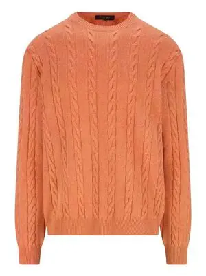 Loro Piana Cable Knit Cashmere Sweater - Orange
