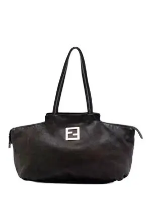 Fendi Medium Ff Nubuck Chains Tote Bag - Brown