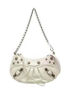 Balenciaga 2022 Mini Embossed Leather Le Cagole Satchel - White