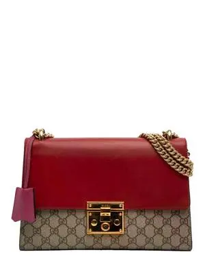 Gucci Gg Supreme Padlock Shoulder Bag - Brown