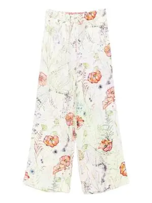 Alexander McQueen Floral Print Trousers - Neutrals