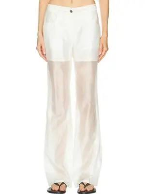 Helmut Lang Sheer Bootcut Pant - Soft White