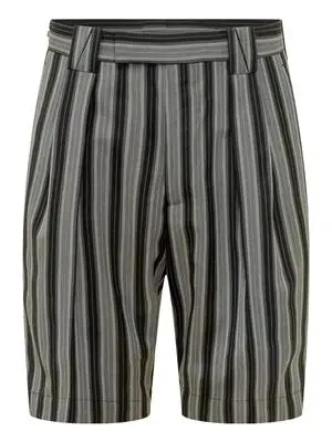 Versace Striped Formal Shorts - Black