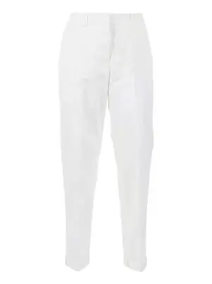 Peserico Cuffed Tapered Trousers - White