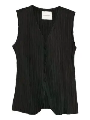 GONGDID DESIGN Plisse Top - Black
