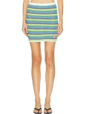Casablanca Stripe Skirt - Green Multi