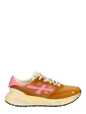 Premiata Lauryn Cutout Leather Sneakers - Brown