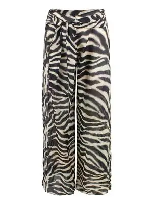 Ermanno Scervino Zebra-Print Palazzo Pants Black