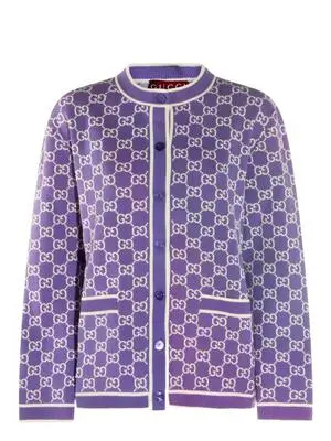 GUCCI Monogram Pocket Cotton Cardigan
