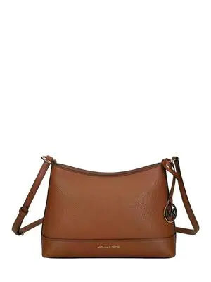 Michael Kors Cross Body Bag With Logo Charm - Brown