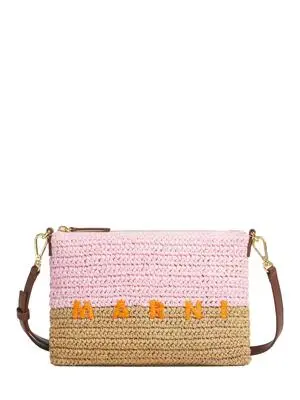 Marni Marni Paper Raffia Seaside Pouch Pink
