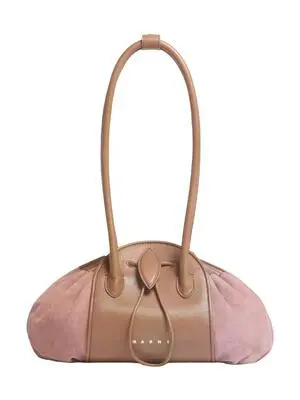 Marni Leather And Suede Shoulder Bag - Pink