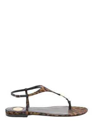Saint Laurent Cassandra Logo Sandals - Brown