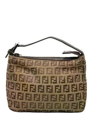 Fendi Zucchino Canvas Handbag - Brown