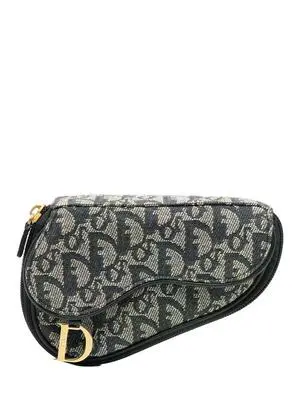 Dior Diorissimo Canvas Saddle Pouch - Blue