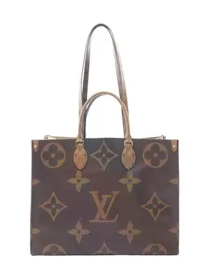 LOUIS VUITTON Louis Vuitton 2019 Monogram Reverse Giant Onthego GM Satchel Brown