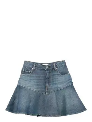 GANNI Flared Denim Mini Skirt - Blue