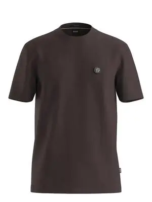 BOSS Mercerised-cotton T-shirt With Double B Monogram - Brown