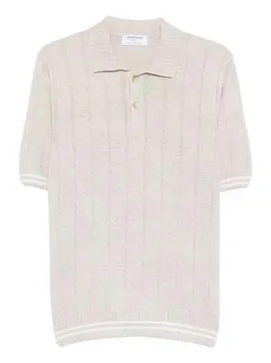 GRAN SASSO Striped-detail Polo Shirt - Neutrals