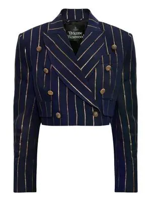VIVIENNE WESTWOOD Pinstripe Crop Jacket - Blue