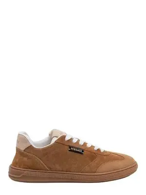 Versace Suede Low-top Sneakers - Brown