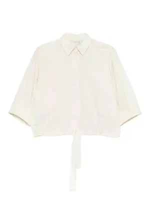 FORTE_FORTE Drawstring-hem Shirt - Neutrals
