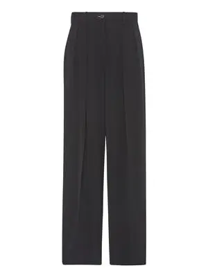 THE ROW Wool Suiting Straight Leg Pant Black