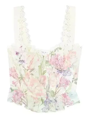 Charo Ruiz Ibiza Floral Print Ruffled Top - Neutrals