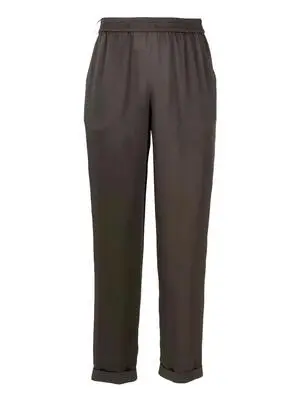 Emporio Armani Elasticated Tapered Trousers - Brown