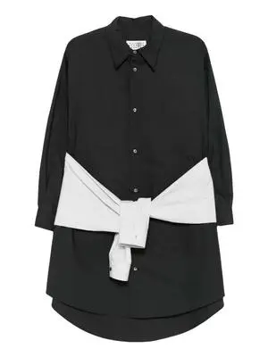 MAISON MARGIELA Striped-sleeves Shirt - Black