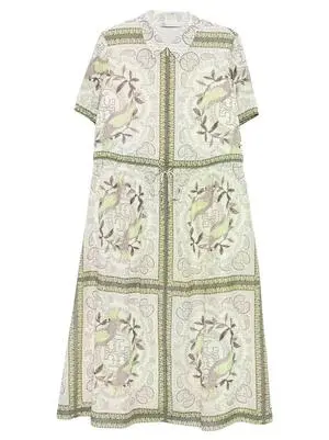 Tory Burch Bird Paisley Midi Dress - Neutrals