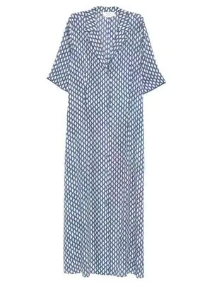 Marina Rinaldi Geometric-print Maxi Dress - Blue