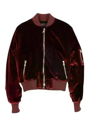 Amiri Velvet Bomber Jacket - Red