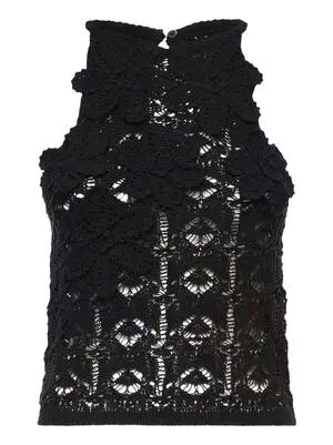 Pinko Crochet Tank Top - Black