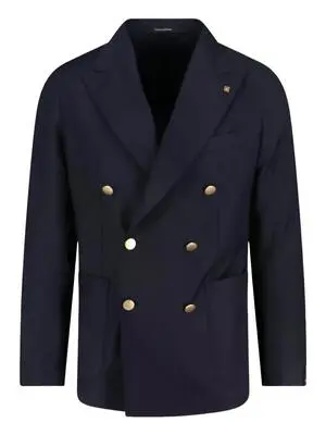Tagliatore Double-breasted Wool Blazer - Blue