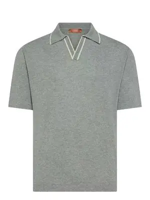 CRUNA V-neck Trim T-shirt - Grey