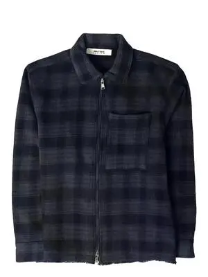 ABOUT:BLANK Plaid-pattern Zipped Shirt - Black